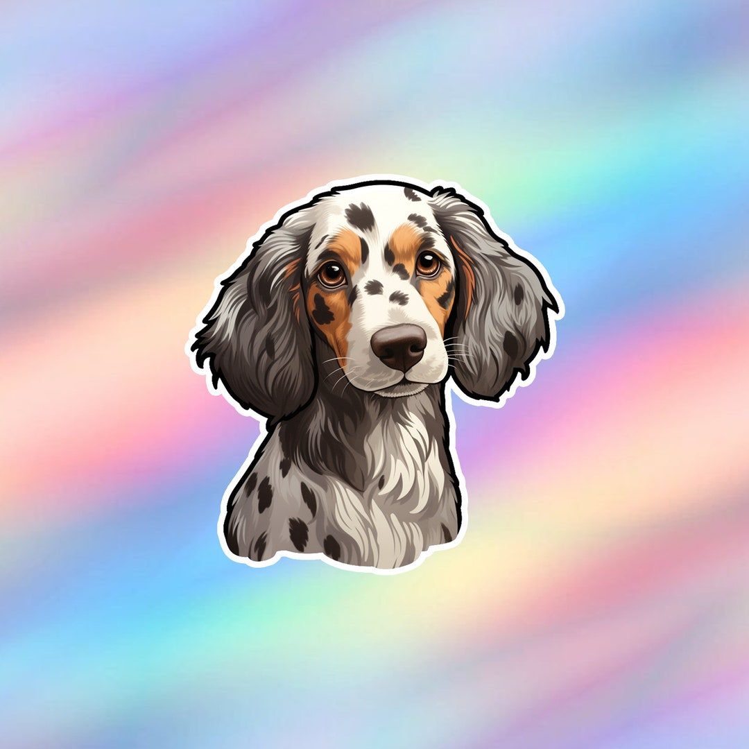 Cute English Setter Sticker Kawaii English Setter Sticker Vinyl Dog ...
