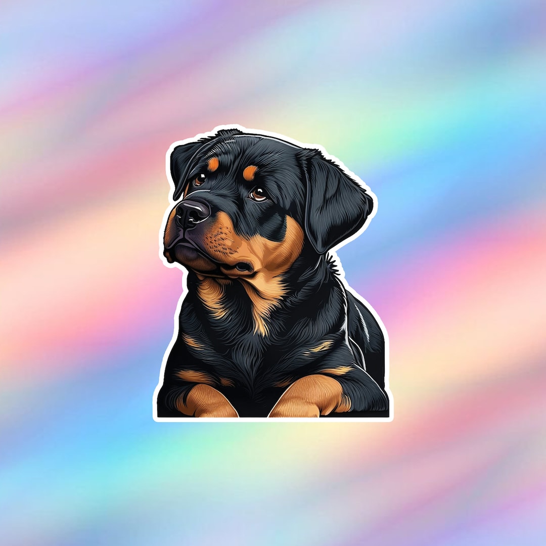Cute Rottweiler Sticker Kawaii Rottweiler Sticker Vinyl Dog Laptop ...