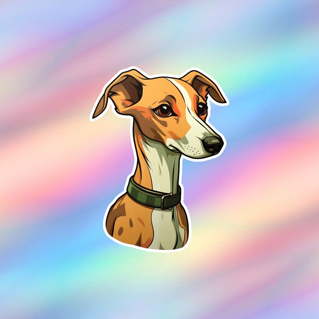 Cute Whippet Sticker Kawaii Whippet Sticker Dog Vinyl Laptop Sticker ...