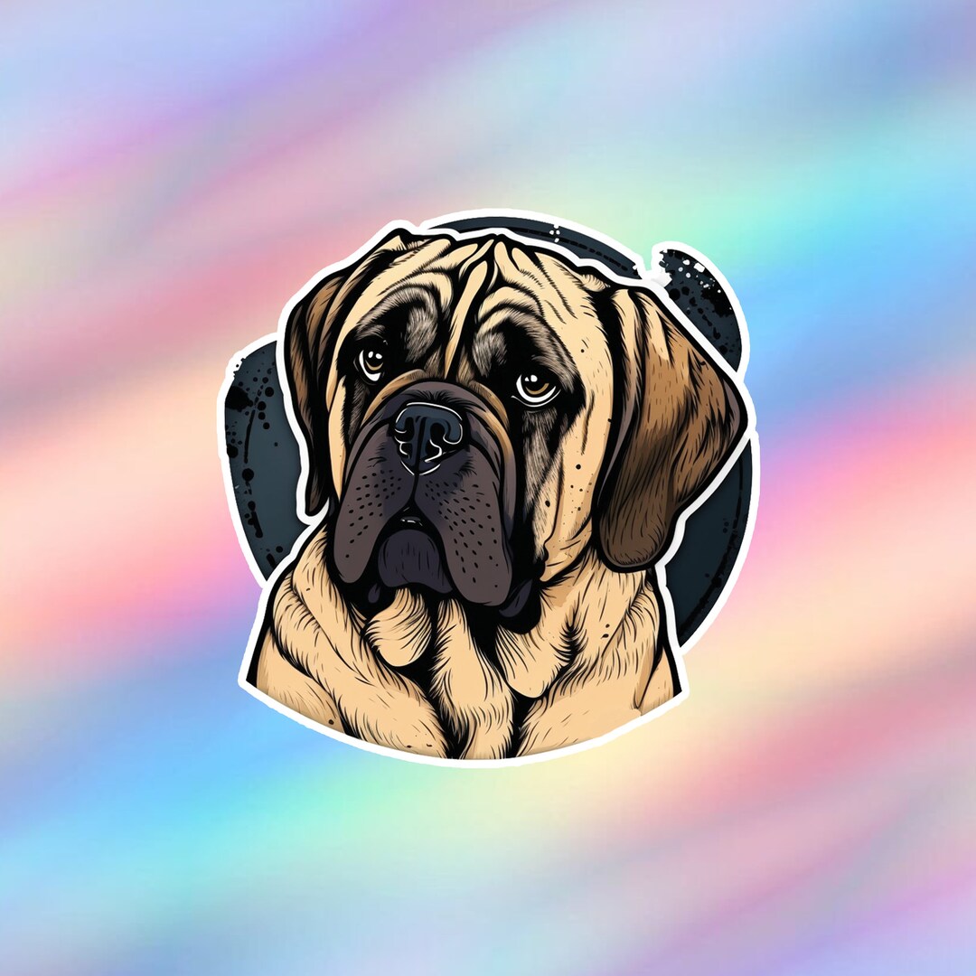 Cute English Mastiff Sticker Kawaii English Mastiff Sticker Dog Vinyl ...