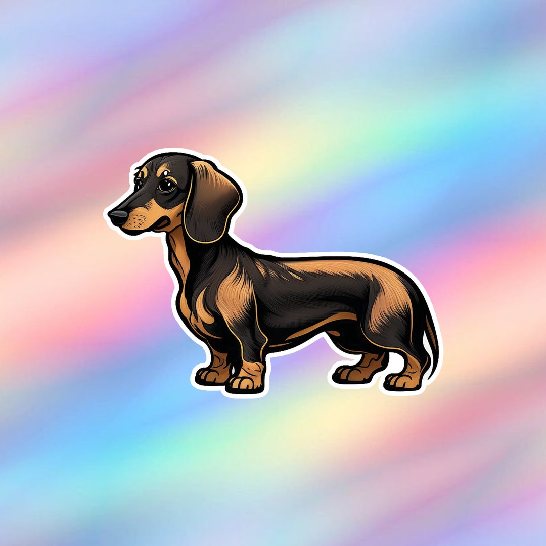 Cute Dachshund Sticker Kawaii Dachshund Sticker Vinyl Dog Laptop ...