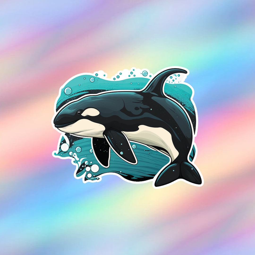 Cute Orca Sticker Kawaii Orca Sticker Animal Vinyl Laptop Sticker Water ...