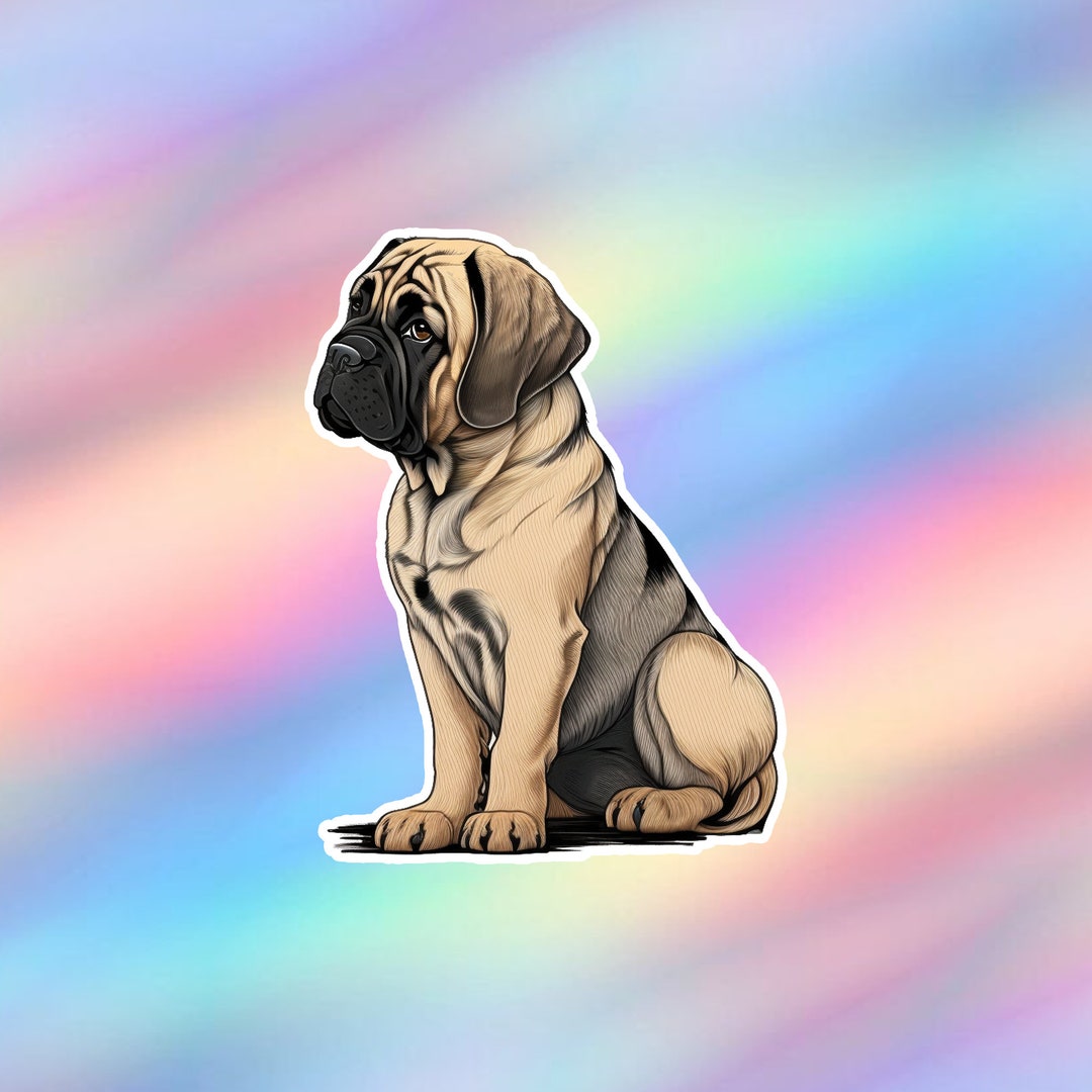 Cute English Mastiff Sticker Kawaii English Mastiff Sticker Dog Vinyl ...