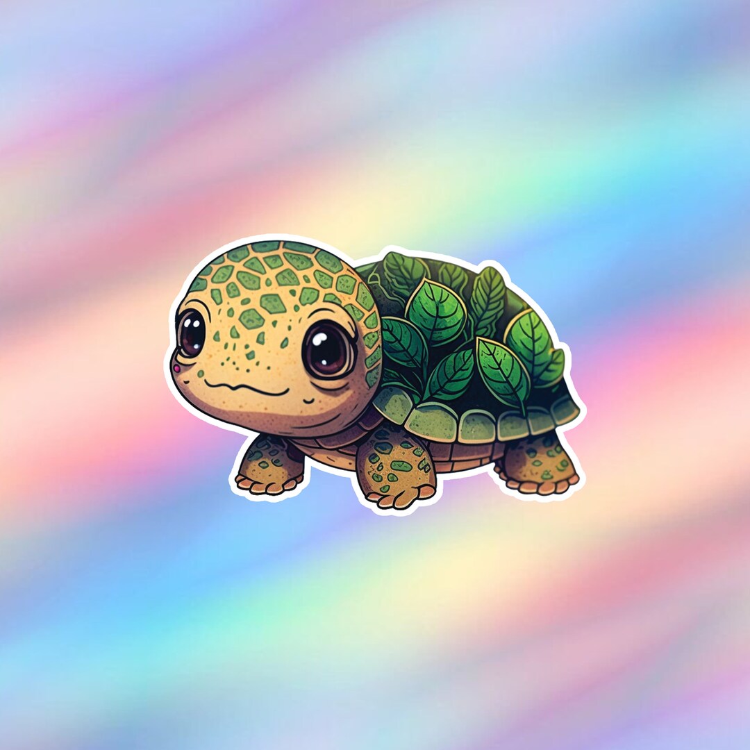 Cute Turtle Sticker Kawaii Animal Vinyl Laptop Sticker Water Bottle ...