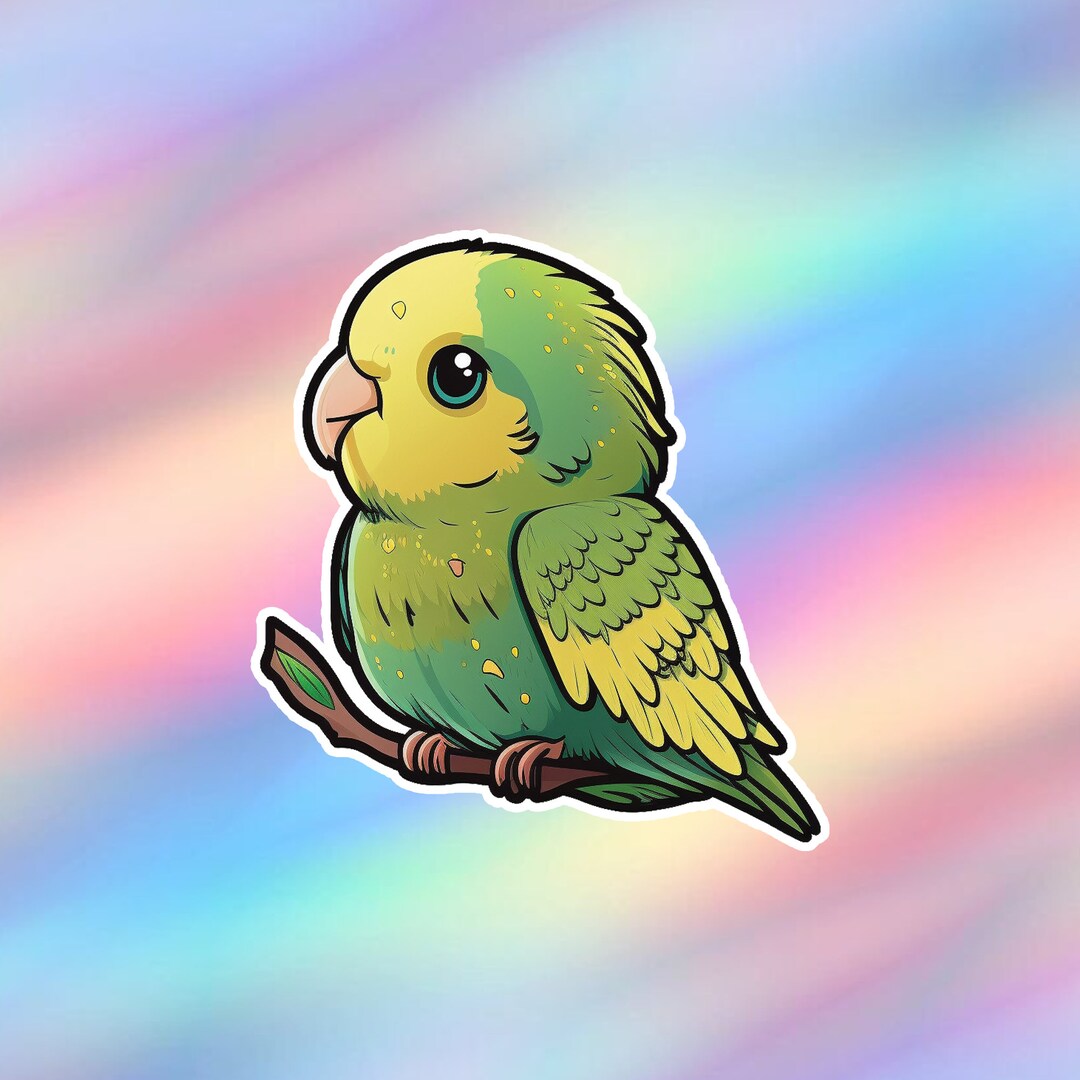 Cute Parakeet Sticker Kawaii Animal Vinyl Laptop Sticker Budgie Water ...