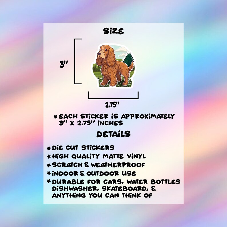 Cute Irish Setter Sticker Kawaii Irish Setter Sticker Vinyl - Etsy