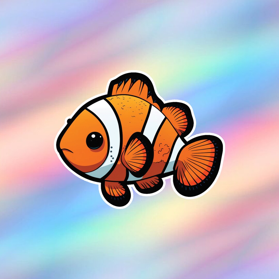 Cute Clownfish Sticker Kawaii Clownfish Sticker Animal Vinyl Laptop ...