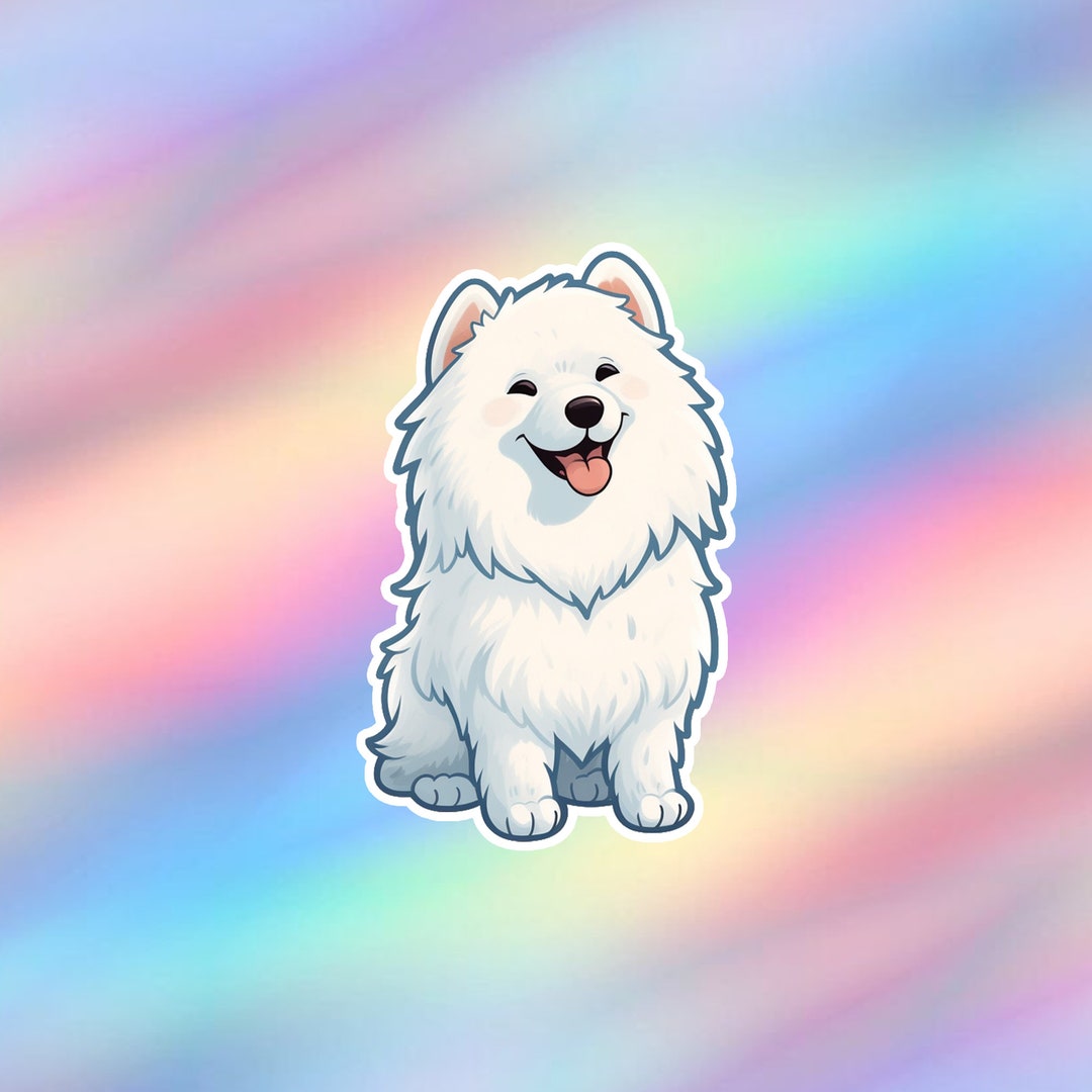 Cute Samoyed Sticker Kawaii Samoyed Sticker Dog Vinyl Laptop Sticker ...