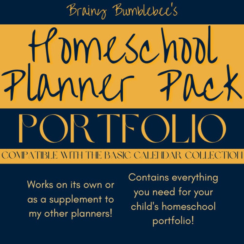 Homeschool Planner Pack - Portfolio (basic) - 16 Pages - Etsy