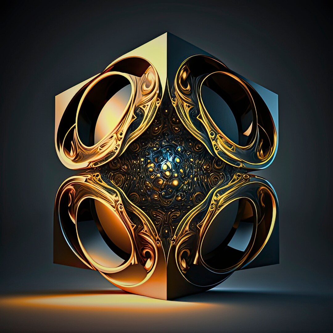 AI Generated Stoic, Sacred Geometric Shape / Block / Abstract Digital ...