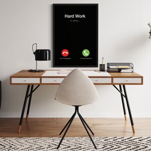 Hard Work is Calling Framed Wall Art, Growth Mindset, Work Hard ...