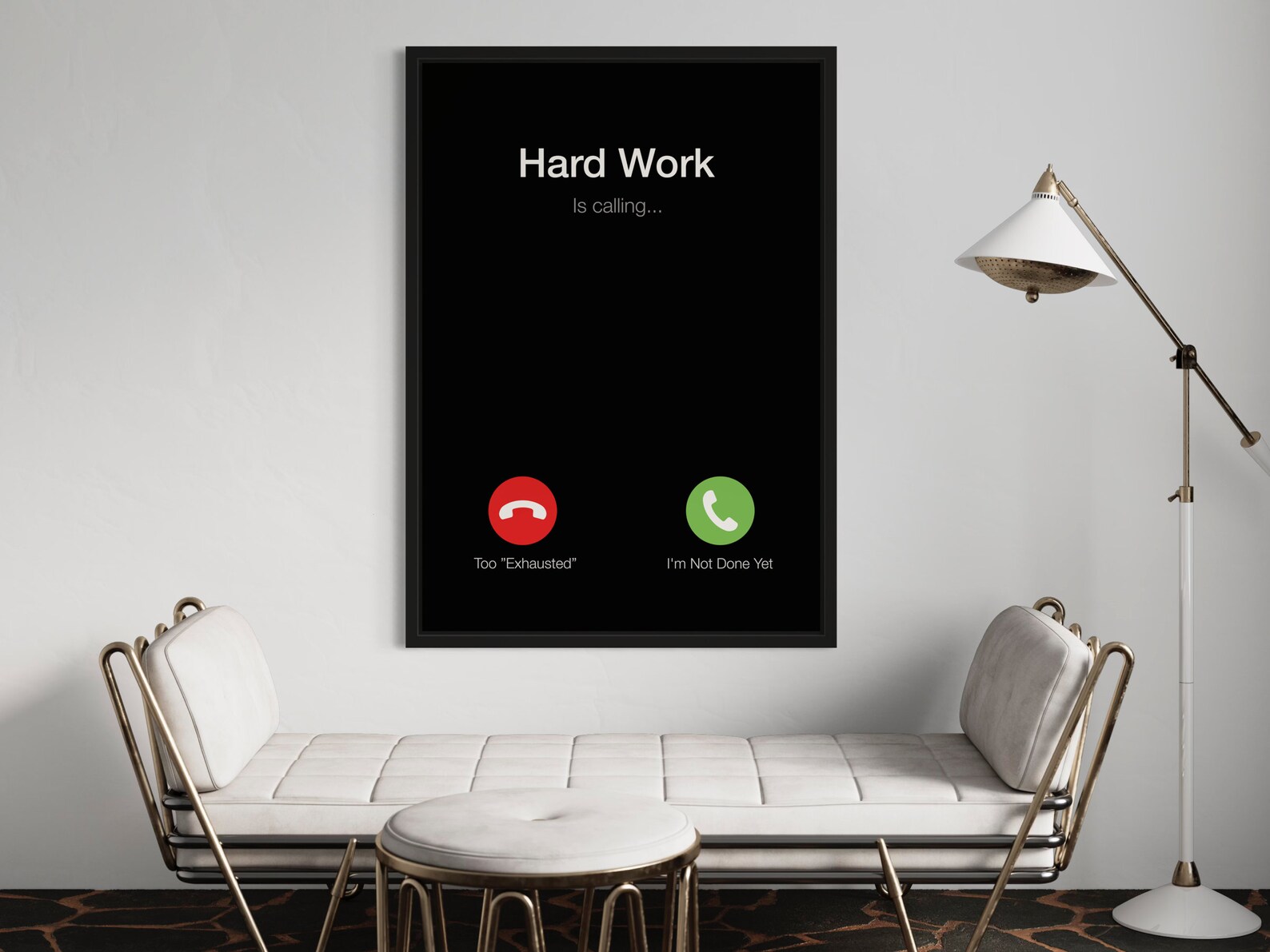 Hard Work is Calling Framed Wall Art, Growth Mindset, Work Hard ...