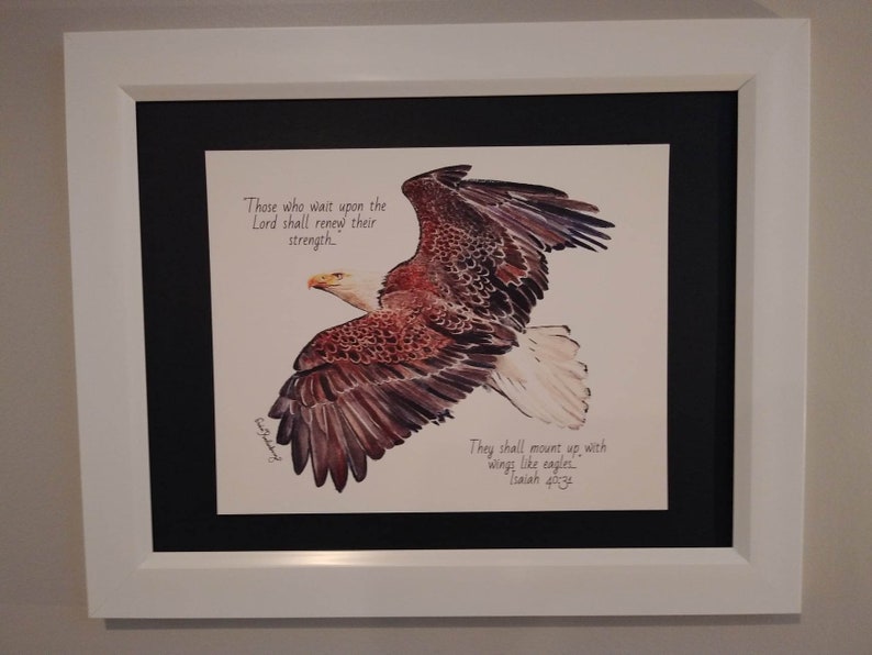 America Bald Eagle Painting Print, Card, or Magnet With Isaiah 40:31 ...