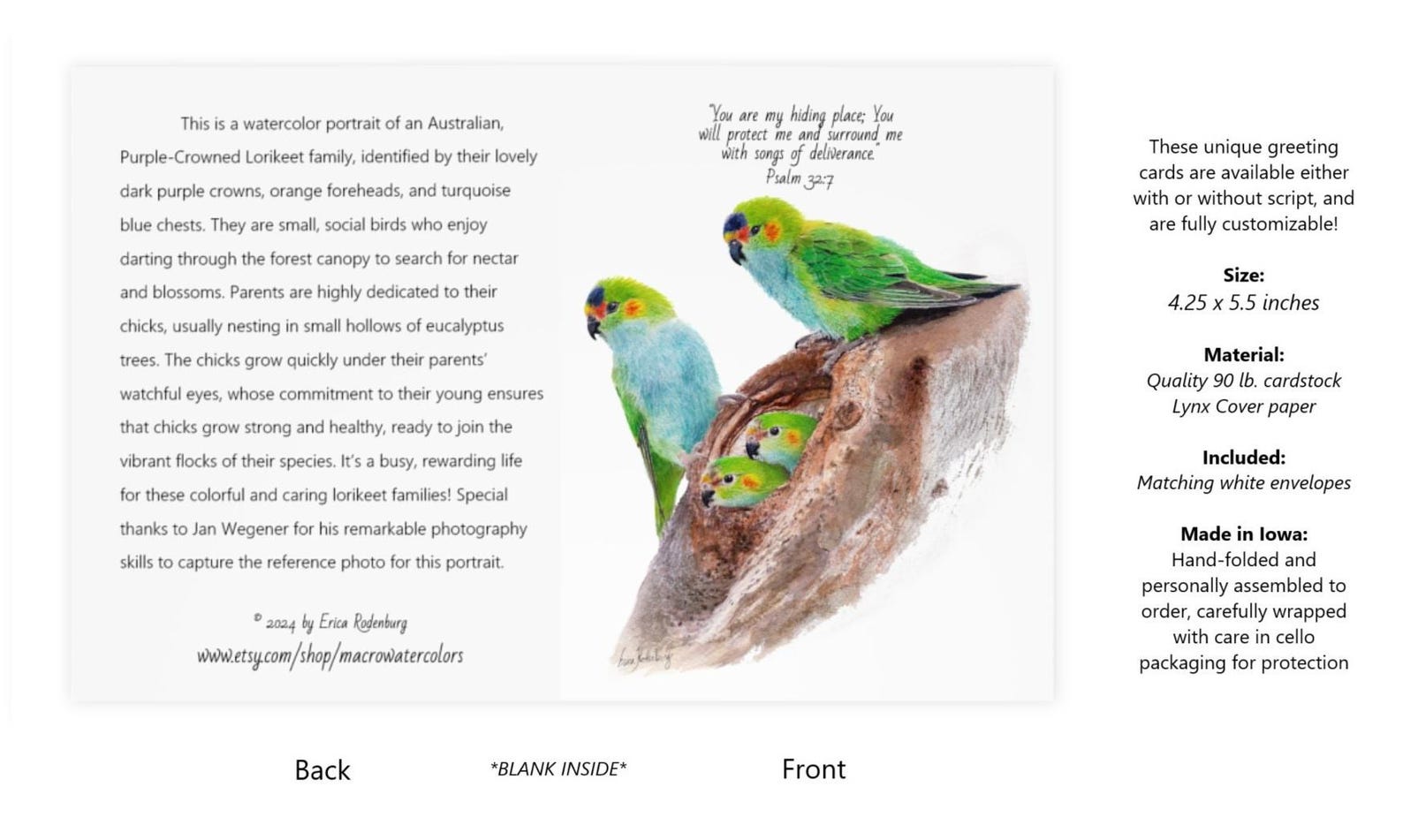 Purple-crowned Lorikeet- Magnets, Cards, or Giclee Prints; Tropical ...