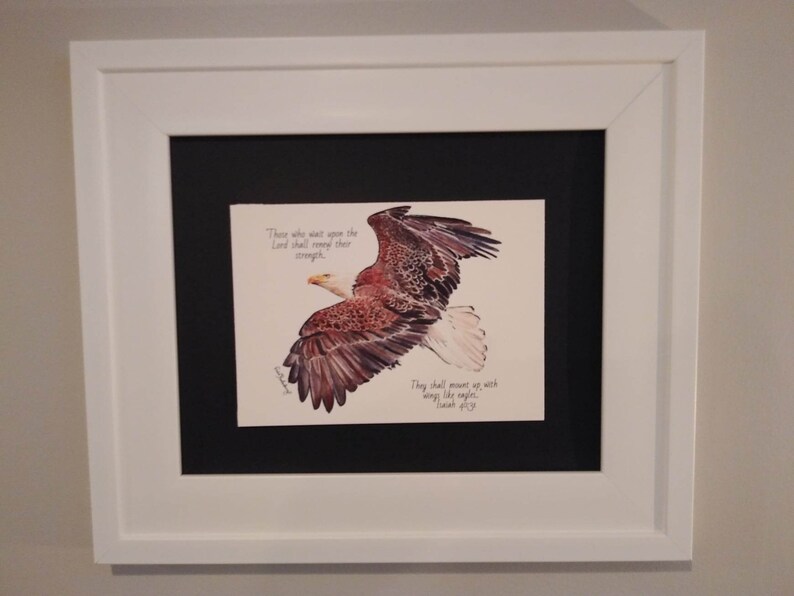 America Bald Eagle Painting Print, Card, or Magnet With Isaiah 40:31 ...