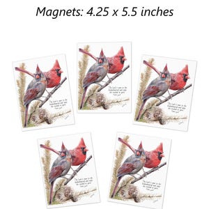 Sympathy Cardinal Pair Watercolor- Psalm 34:18 Scripture Cards, Magnets ...