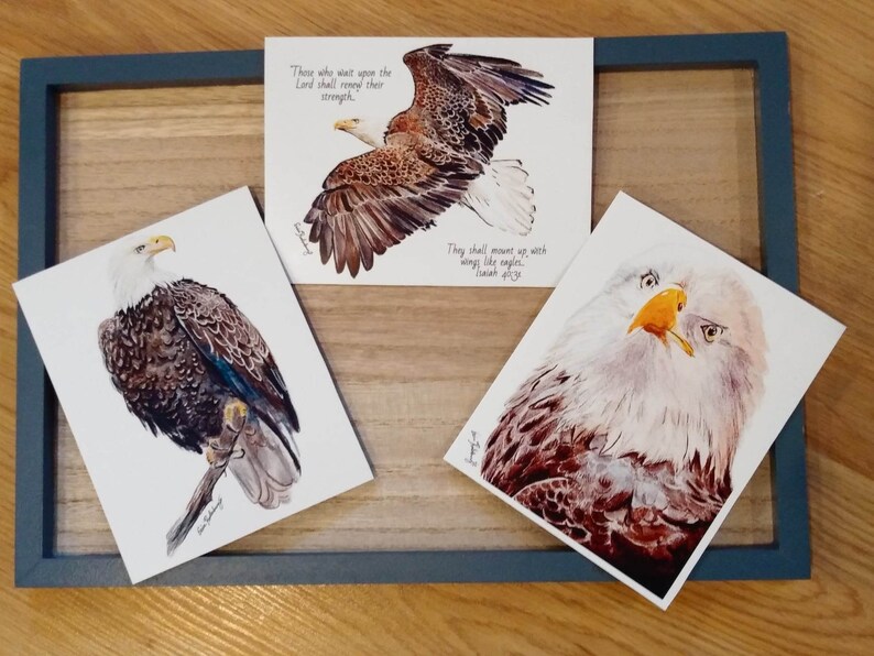 America Bald Eagle Painting Print, Card, or Magnet With Isaiah 40:31 ...