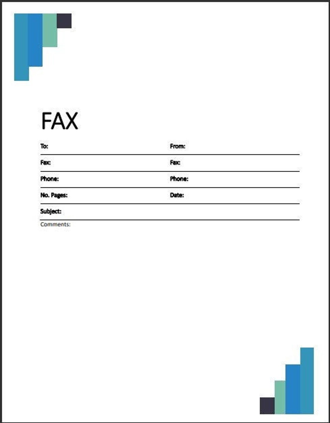 Fax Cover Sheet Modern Printable PDF File - Etsy