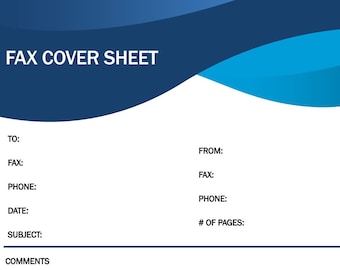 Fax Cover Sheet Modern Printable PDF File - Etsy