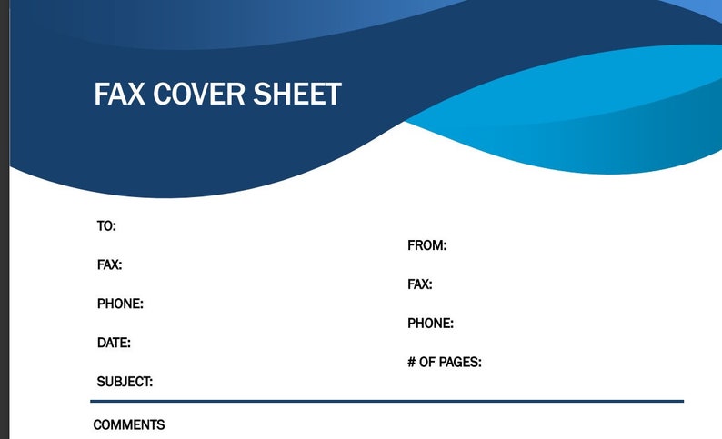 Fax Cover (wave Design) Printable PDF File - Etsy