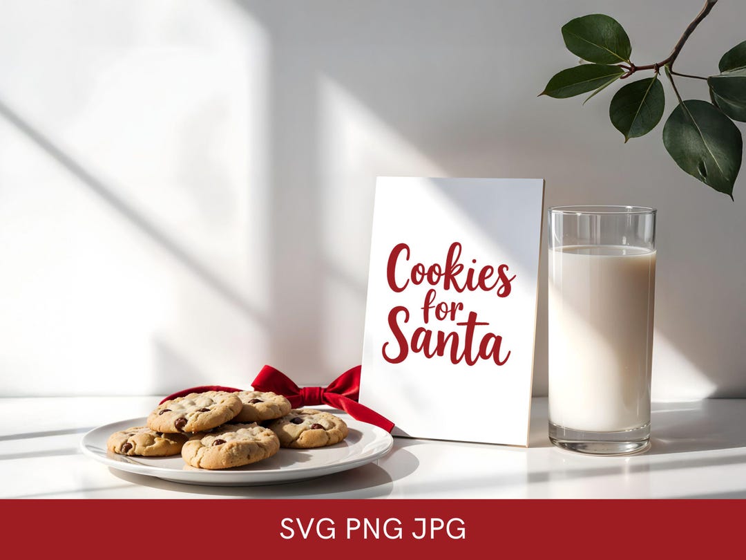 Two Cookies for Santa Christmas SVG, Modern Christmas for Santa Clipart ...