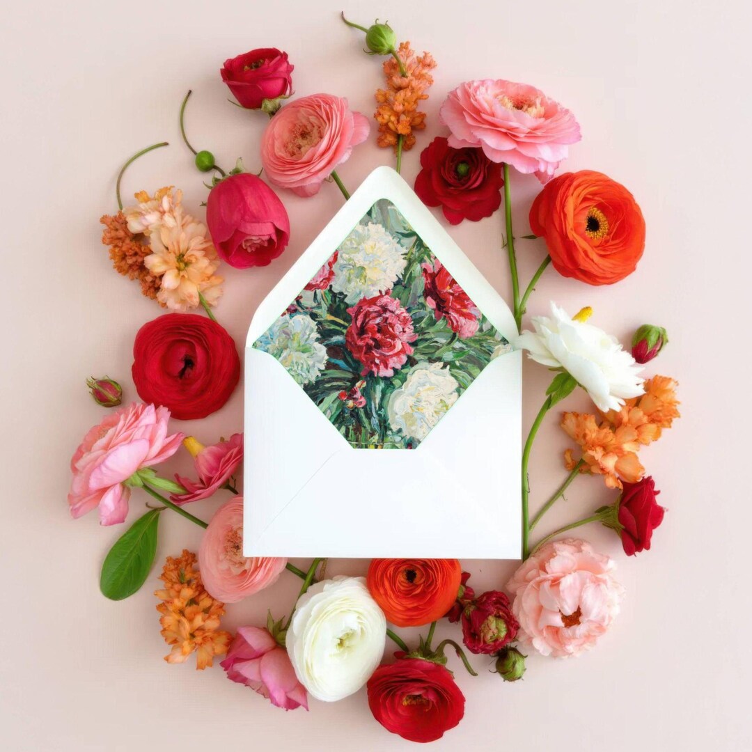 Romantic Roses Vintage Art Envelope Liner, Printable Liners for A7 Euro ...
