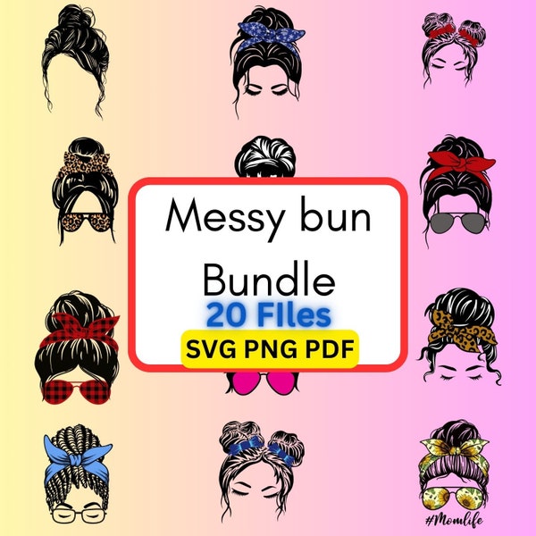 Messy Bun Girl Clipart Png - Etsy