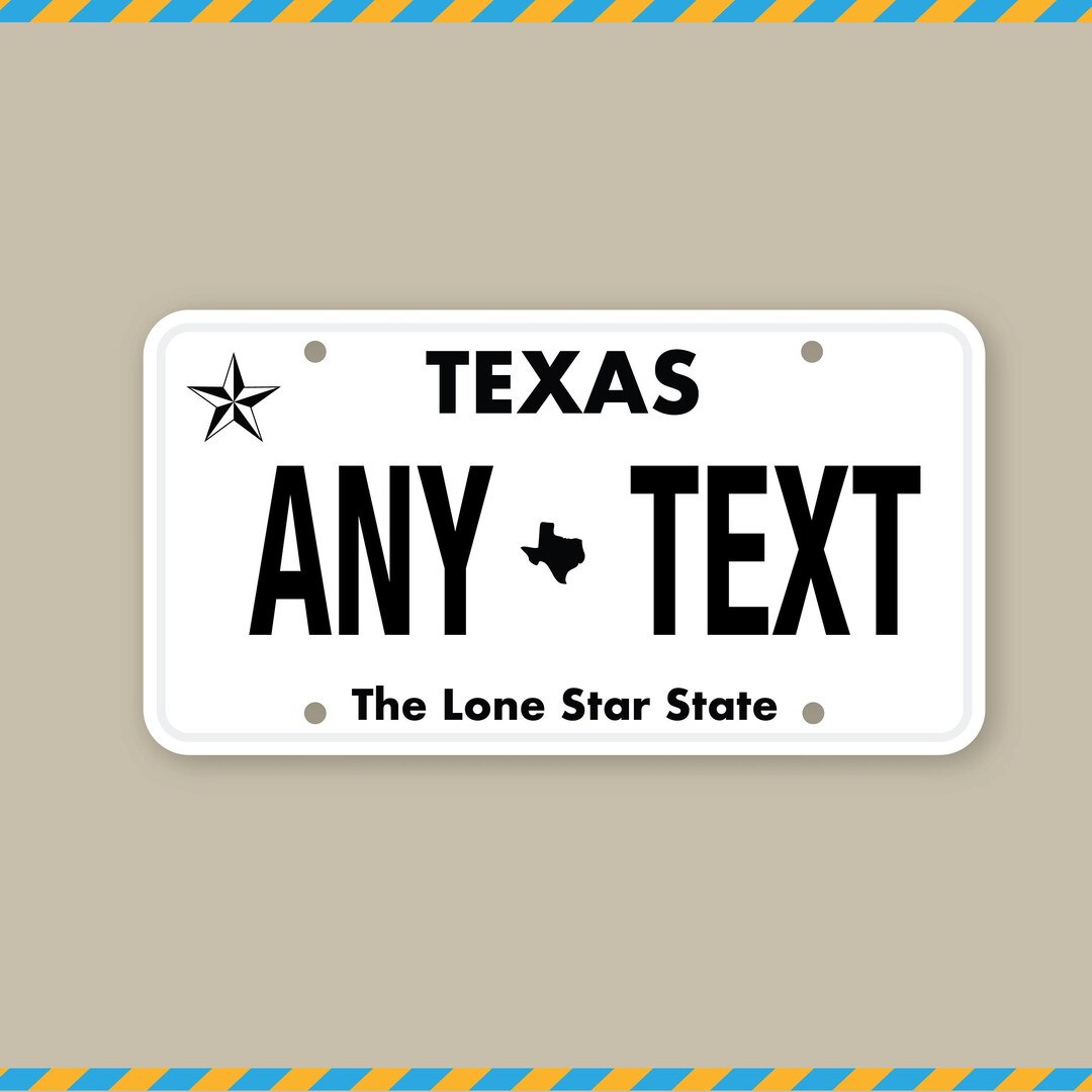 Personalized Texas License Plate Sticker, Texas License Plate Custom ...