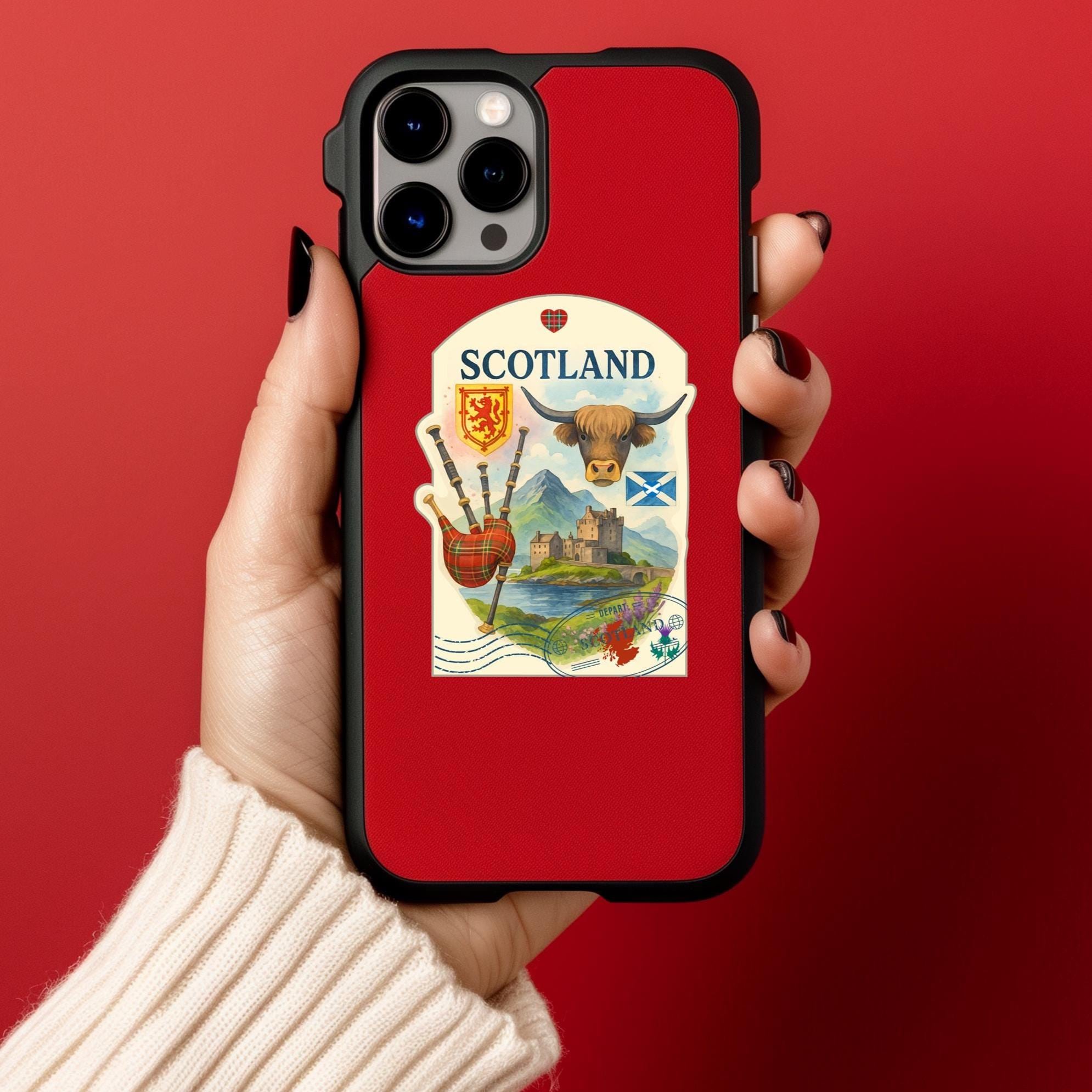 Scotland Vintage Travel Sticker: Waterproof Matte Vinyl Scottish Decal ...