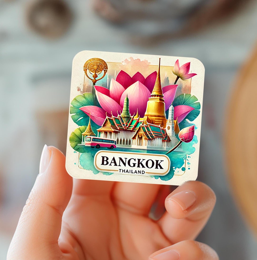 Bangkok Thailand Sticker: Watercolor Travel Vinyl Decal - Etsy