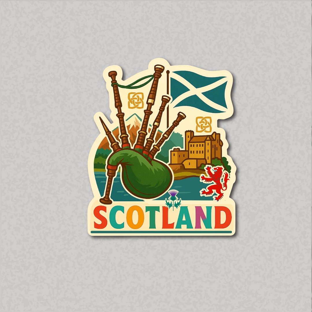Scotland Travel Sticker: Vintage Weatherroof and Waterproof Scottish ...