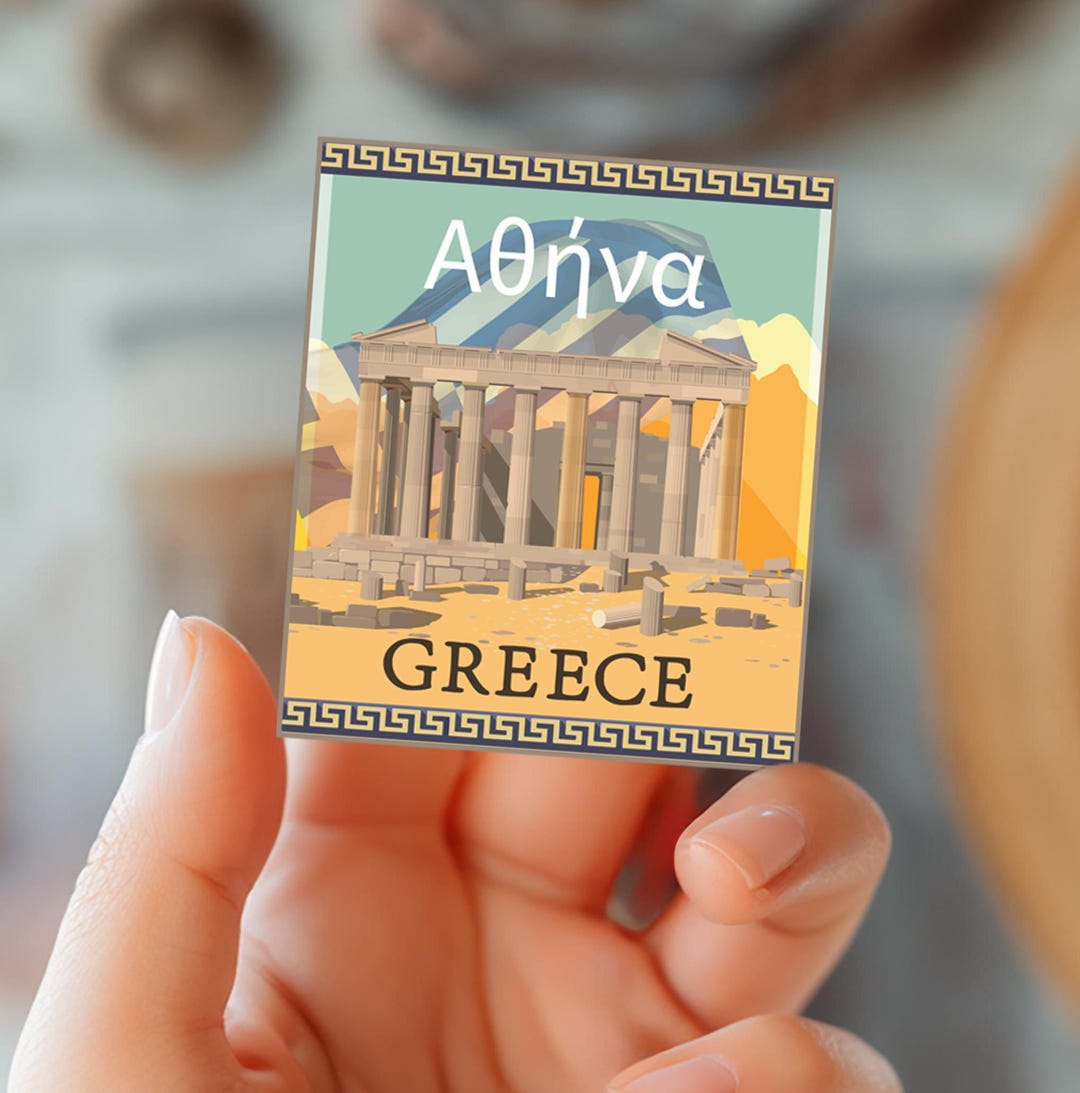 Greece Stickers, Athens Stickers, Travel Stickers, Laptop Vinyl Sticker ...