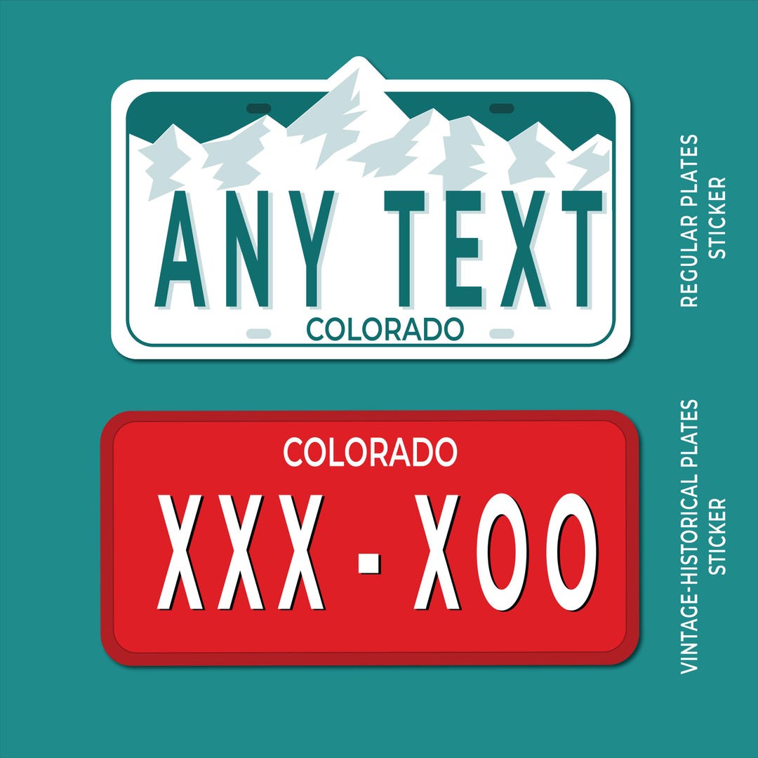 Personalized Colorado License Plate Sticker: Waterproof Vinyl Decal - Etsy
