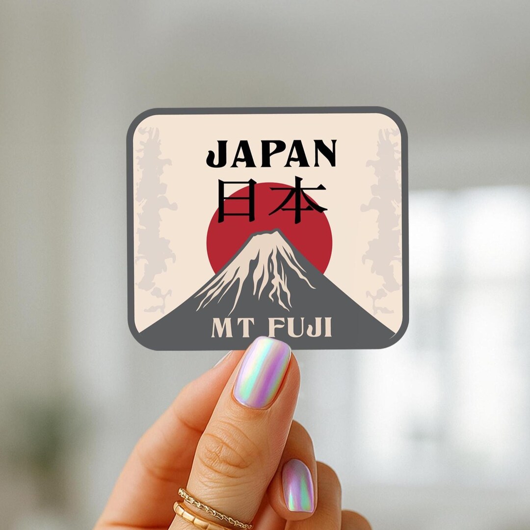 Japan Retro Sticker: Mt Fuji Travel Vinyl Decal Laptop, Luggage, Phones ...