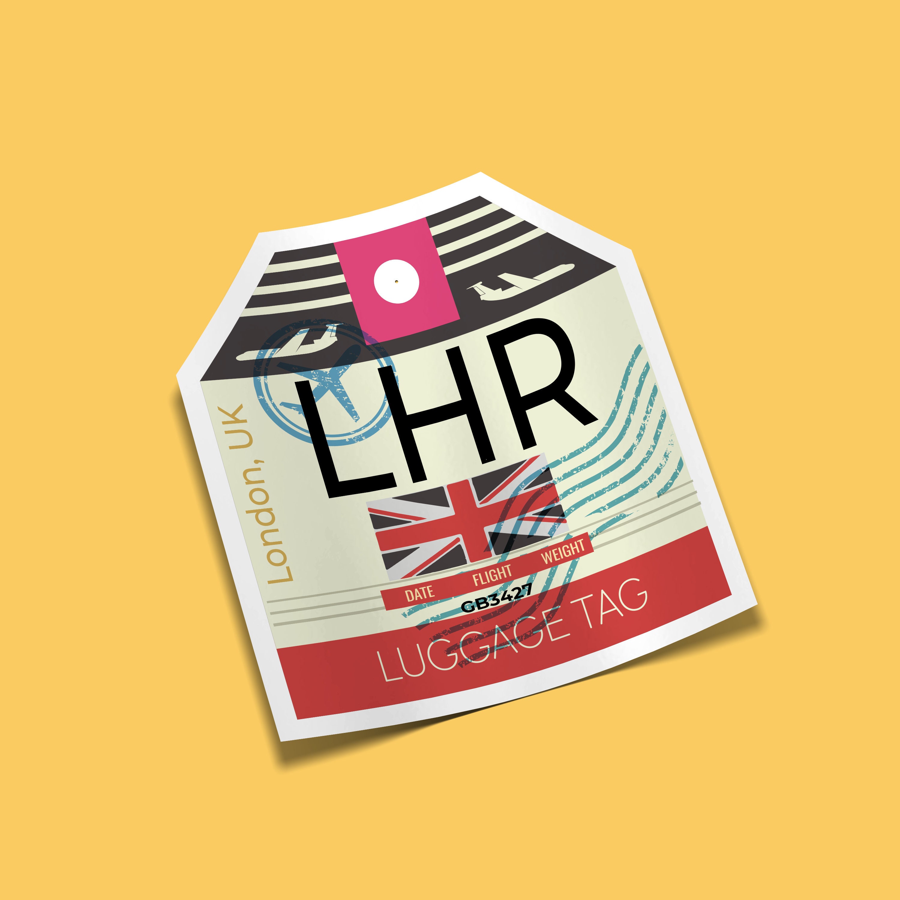 Travel Sticker Set, 6 Airport Tags Stickers, Travel Ephemera ,NYC ...