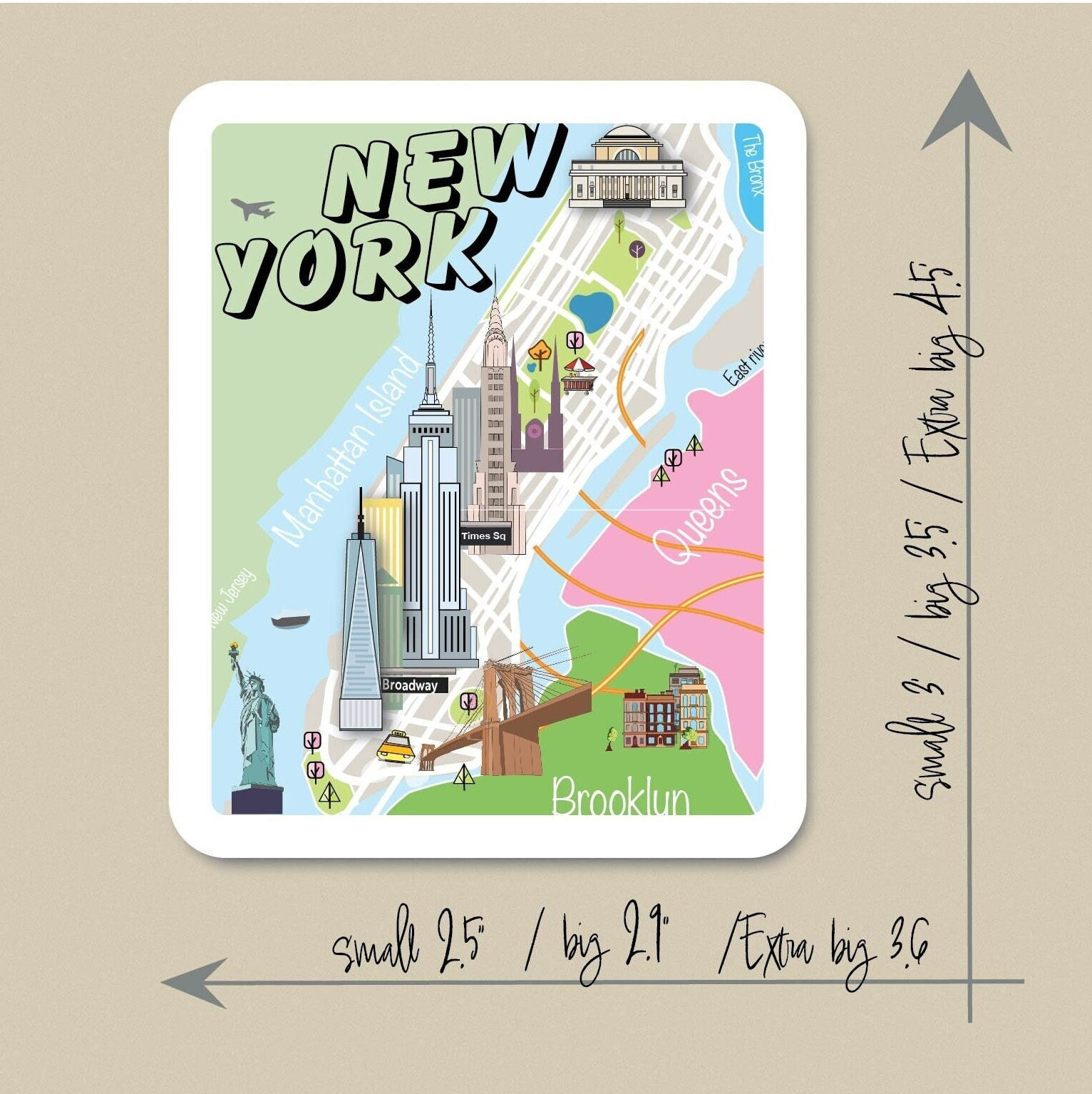 NYC MAP Sticker New York City Laptop Stickers Laptop Decal - Etsy