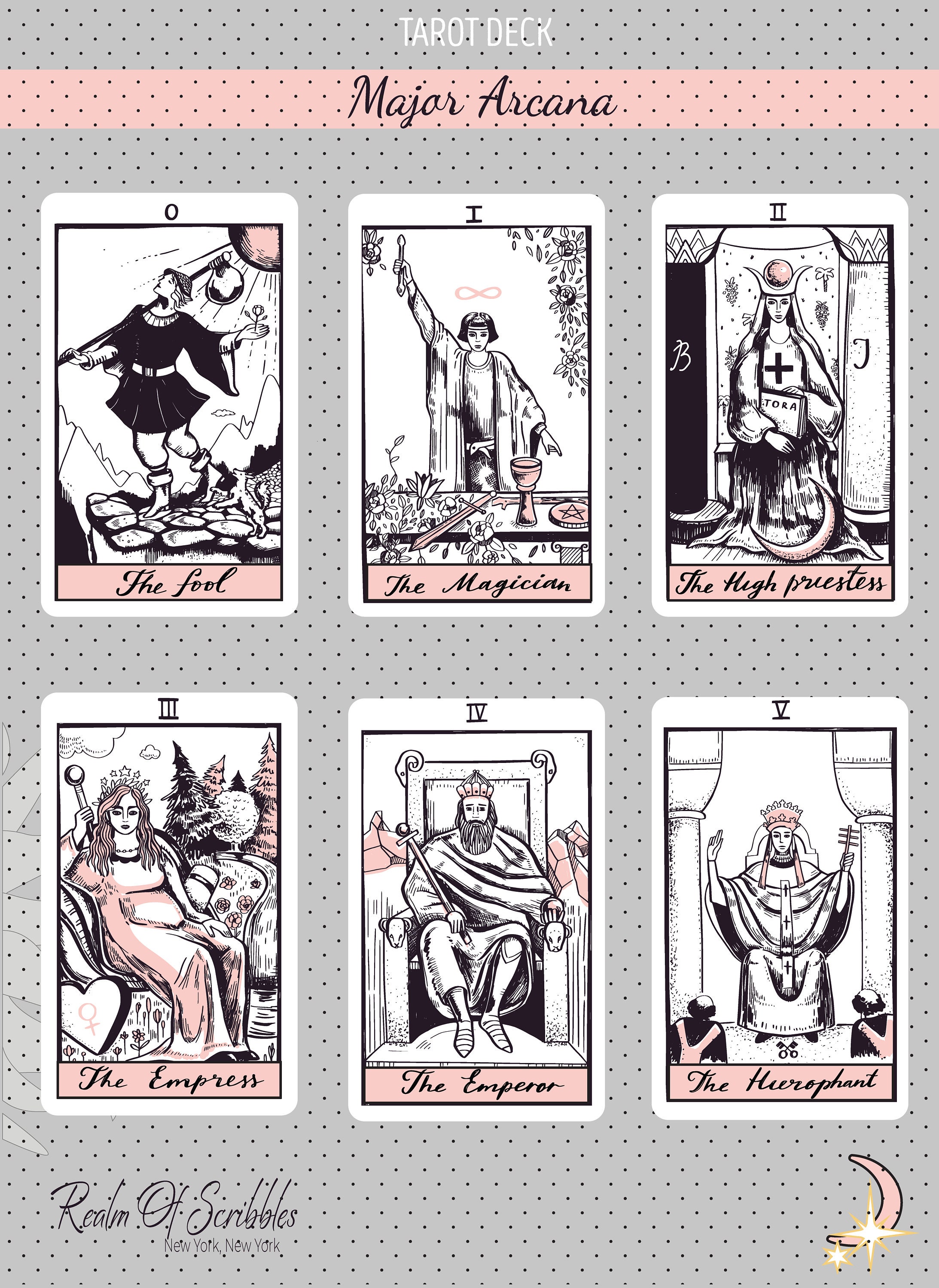 22 Card Set Tarot Card Sticker Set Major Arcana 22 Card Set - Etsy