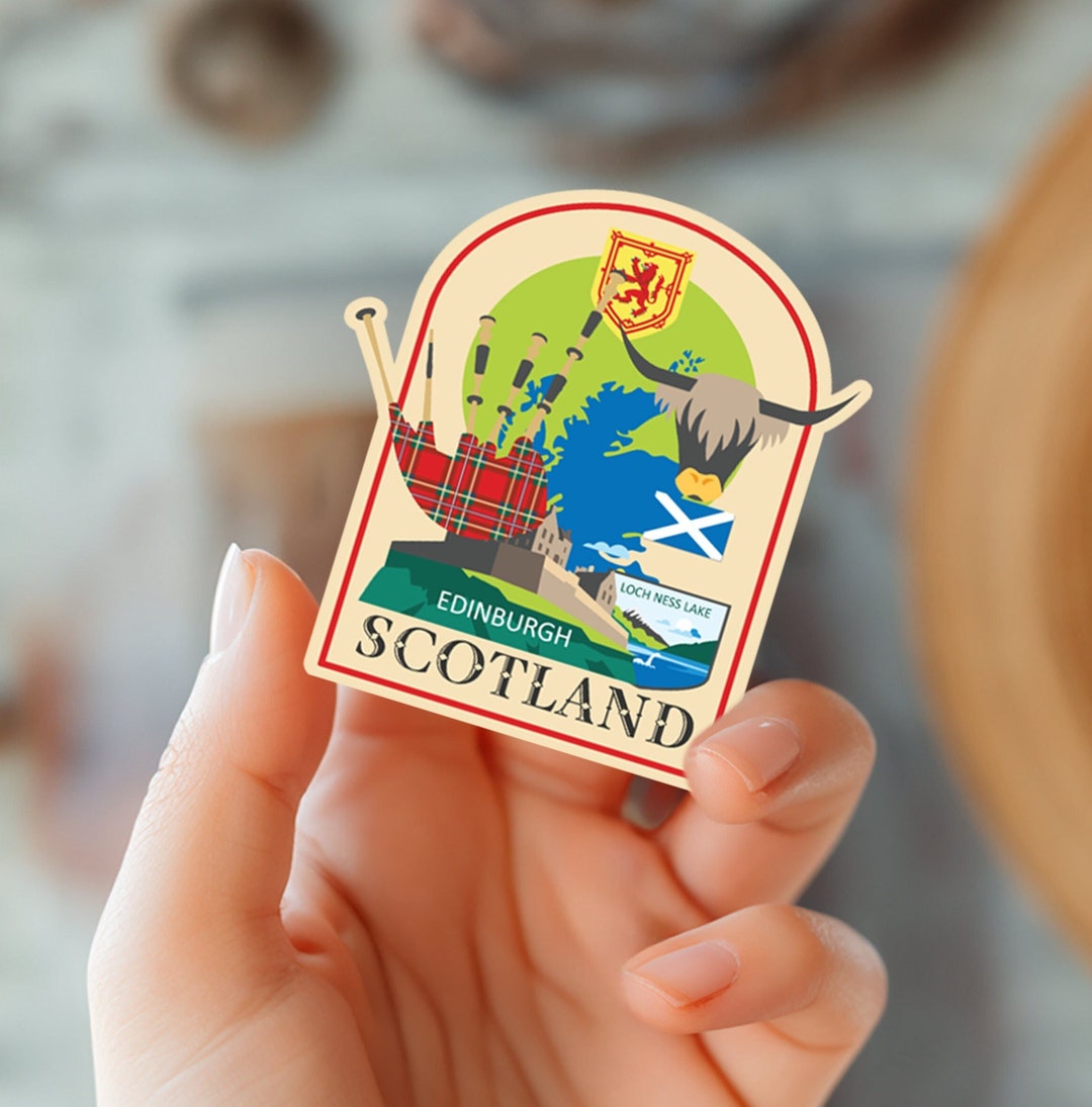 Scotland Travel Sticker Vinyl Sticker, Travel Ephemera, Scottish Decal ...