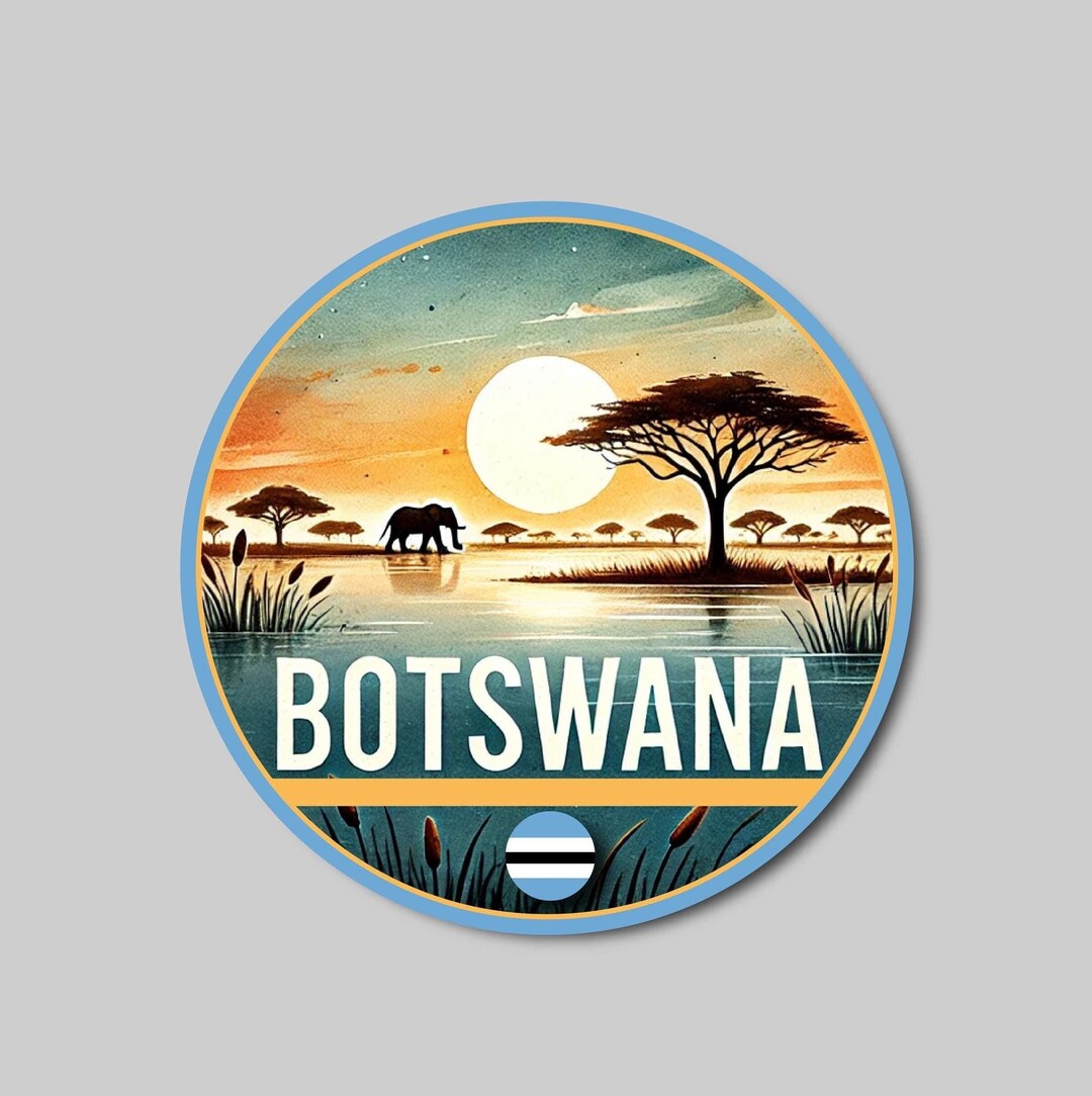 Botswana Travel Sticker: Waterproof Matte Vinyl Luggage Decal - Etsy