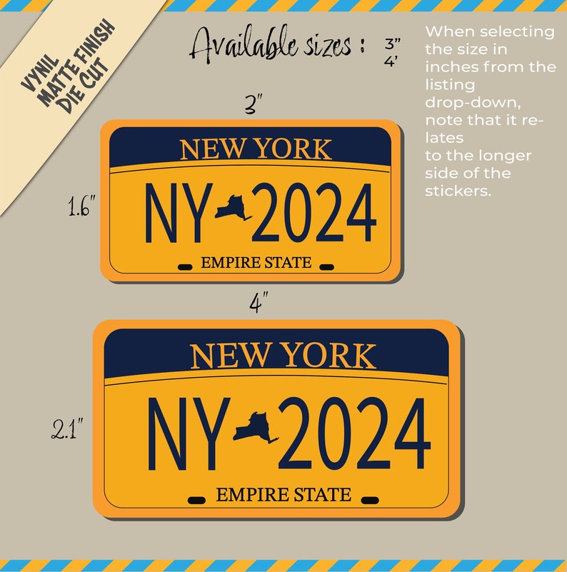 New York City License Plate Sticker 2024, NYC Themed Sticker, Sticker ...