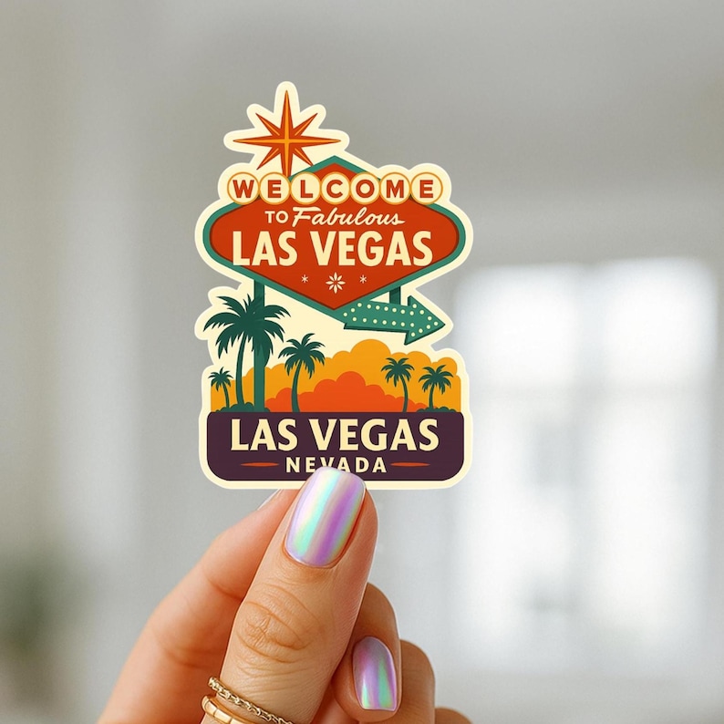 Las Vegas Sticker: Vintage Weatherproof and Waterproof Nevada Vinyl ...