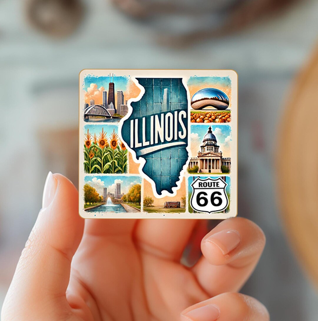 Illinois Sticker: Watercolor Travel Vinyl Decal - Etsy
