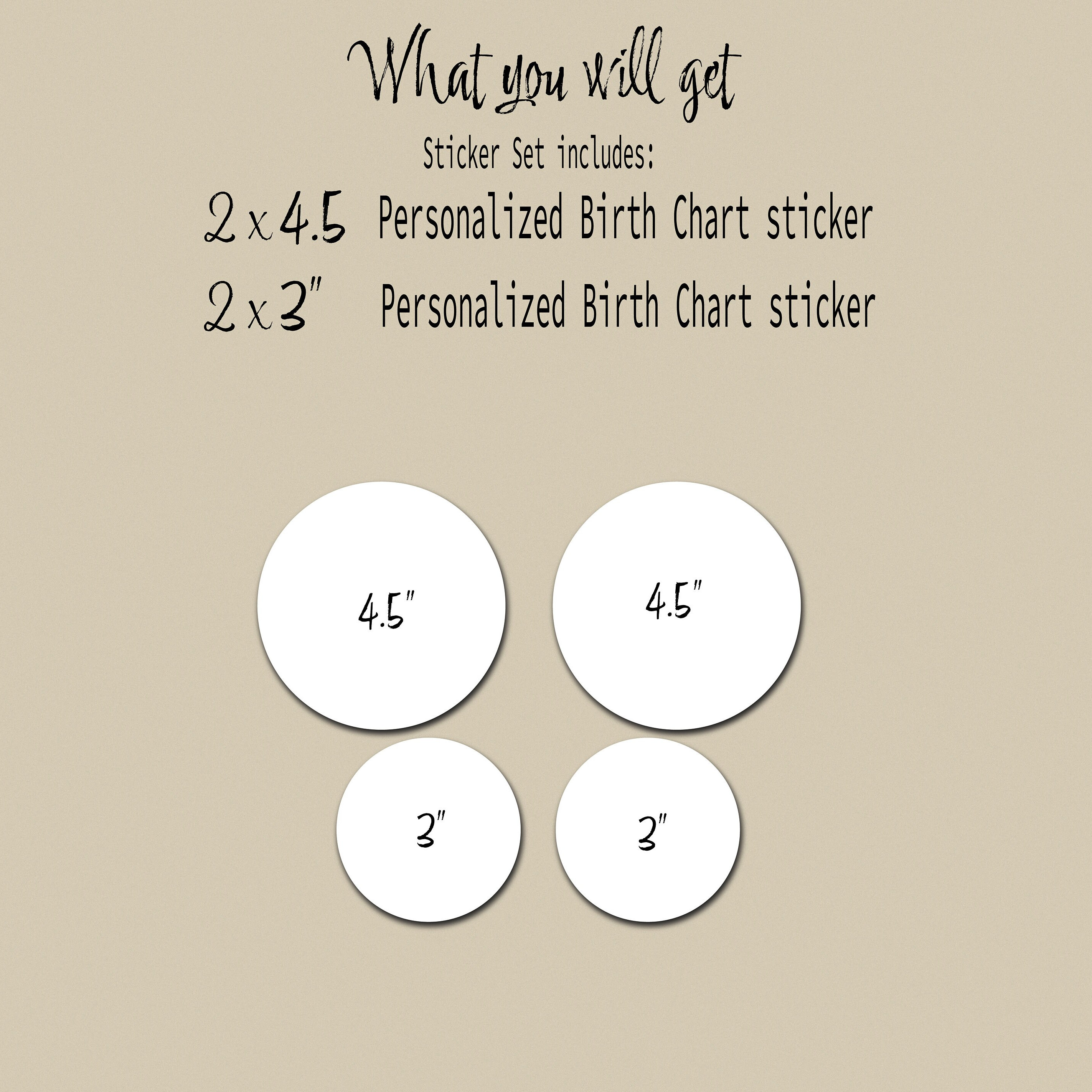 Custom Birth Chart Sticker Set of 4 Personalized Birth Chart - Etsy