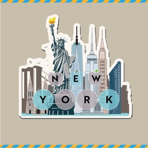 New York City, NYC Sticker, Statue of Liberty, Laptop Sticker ...