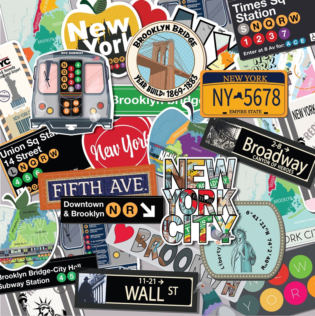New York City Stickers Pack 26 Piece, NYC Stickers Pack, Journal ...