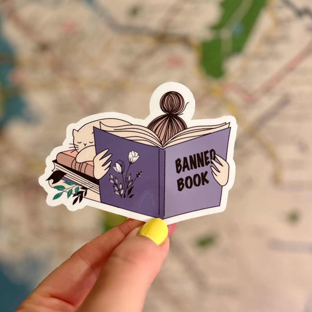 The Banned Books Sticker, Reading Sticker, Book Lover Sticker, Reading ...