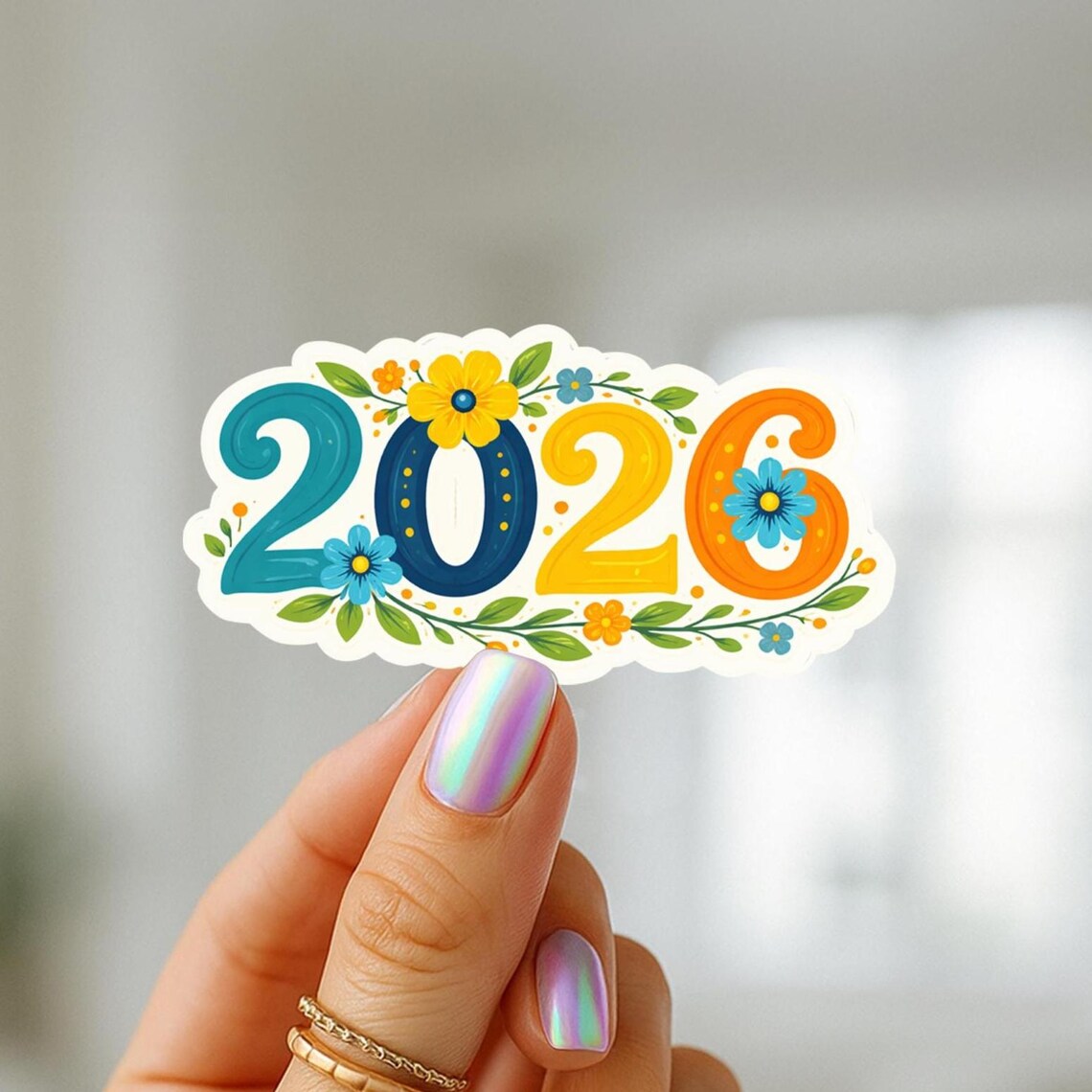 2026 New Year Decorative Vinyl Waterproof Sticker (2 Versions ...