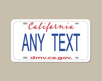 Custom California License Plate Sticker - Etsy
