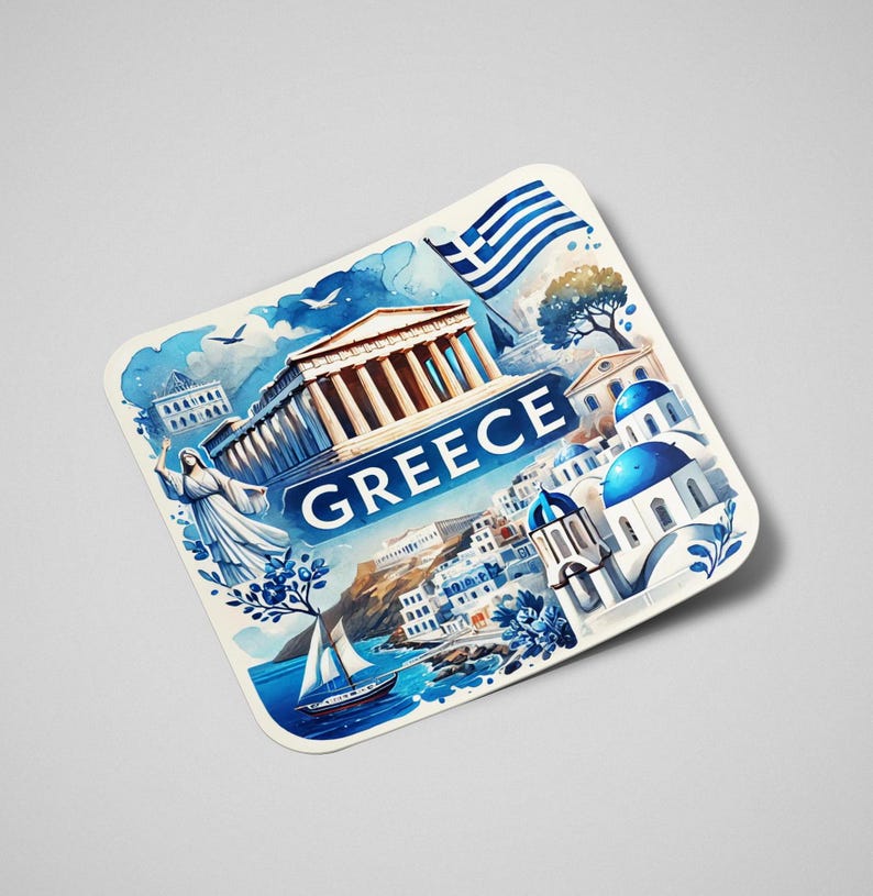 Greece Athens Sticker Weatherproof Waterproof Decal, Suitcase, Car ...
