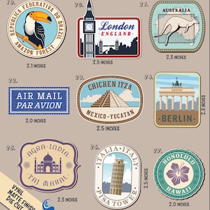 Travel Stickers Pack 10/20/30/36 Piece, Custom Travel Sticker Pack ...